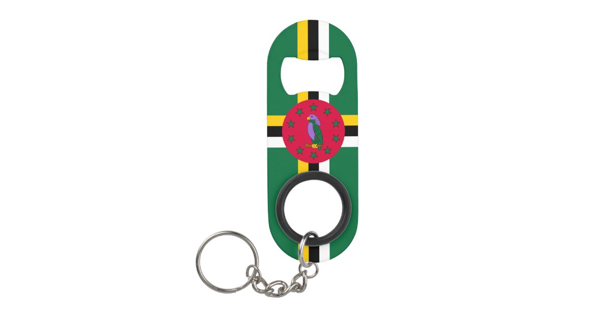 Dominica Flag Keychain Bottle Opener | Zazzle