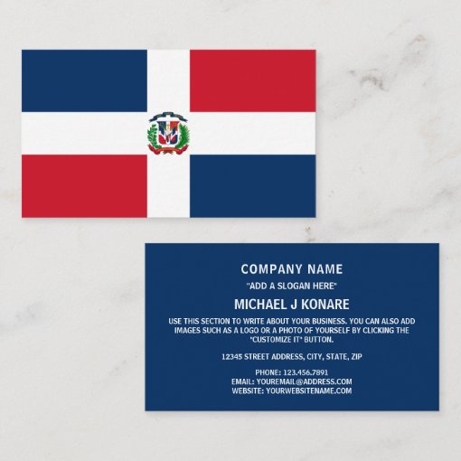 Dominican Flag, Flag of Dominican Republic Business Card | Zazzle