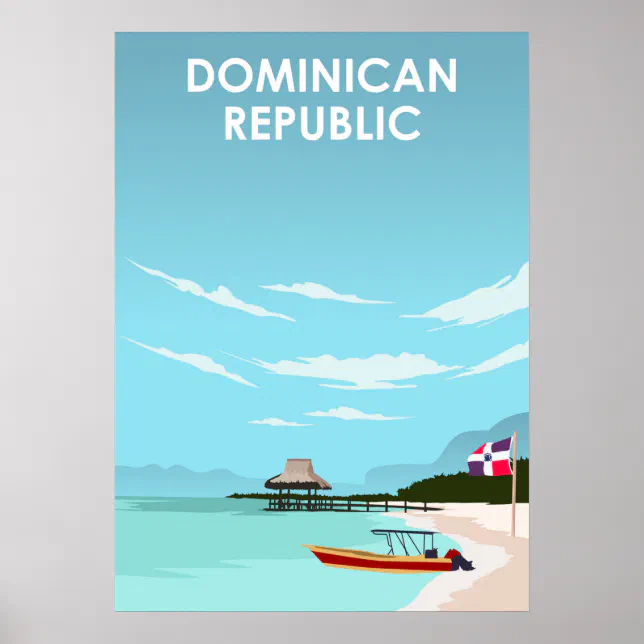 Dominican Republic Caribbean Illustration Travel Poster | Zazzle