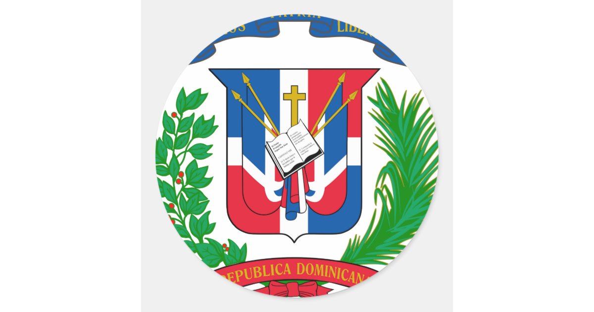 Dominican Republic Coat of Arms Classic Round Sticker | Zazzle