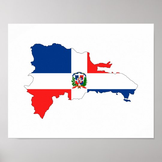 dominican republic country flag map shape symbol poster | Zazzle.com