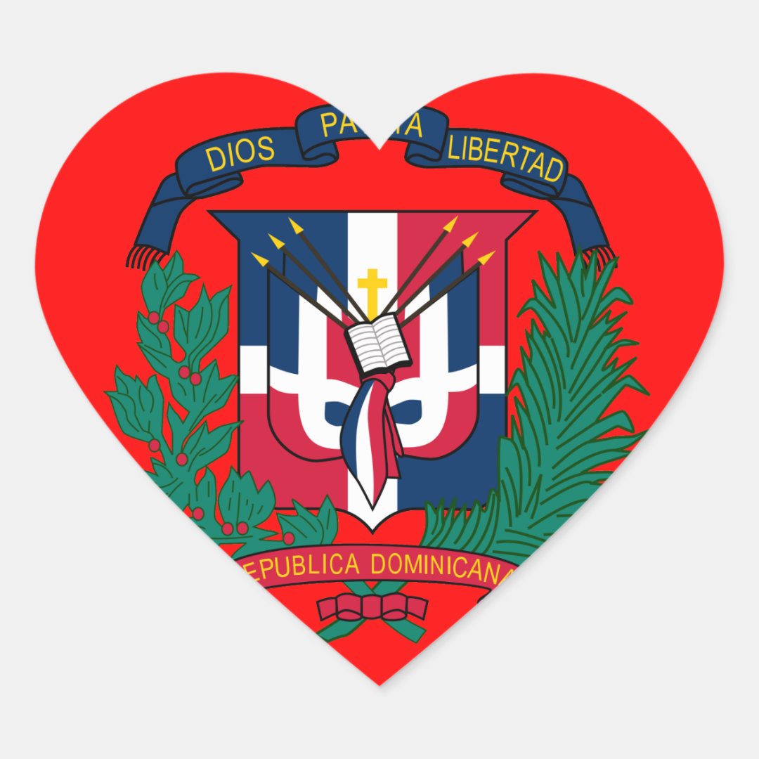 dominican republic emblem heart sticker | Zazzle