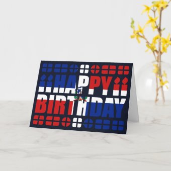 Dominican Republic Flag Birthday Card | Zazzle