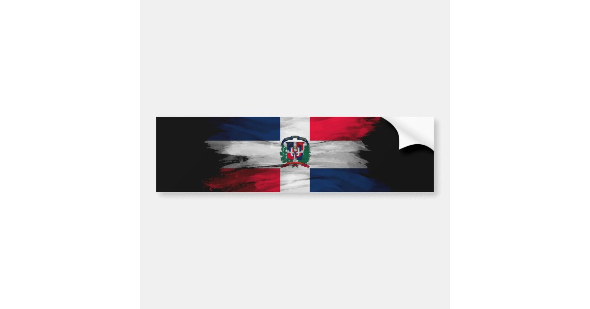 Dominican Republic flag brush stroke Bumper Sticker | Zazzle