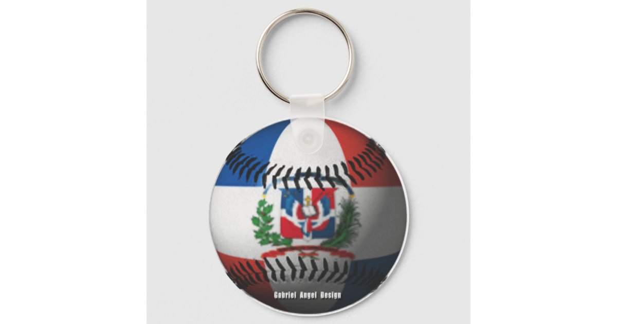 Dominican Republic Flag Covered Baseball Keychain | Zazzle