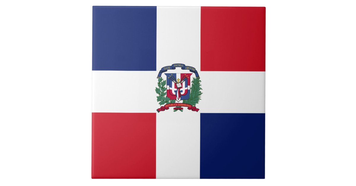 Dominican Republic Flag Tile | Zazzle