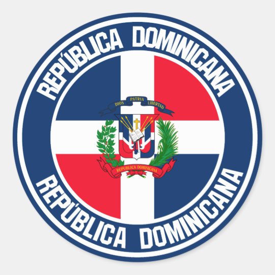 Dominican Republic Round Emblem Classic Round Sticker | Zazzle.com
