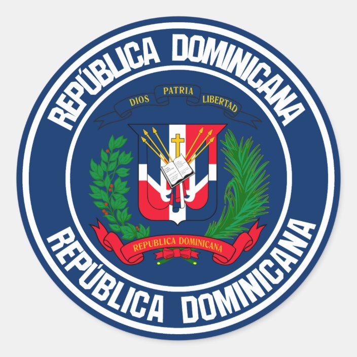 Dominican Republic Round Emblem Classic Round Sticker | Zazzle.com