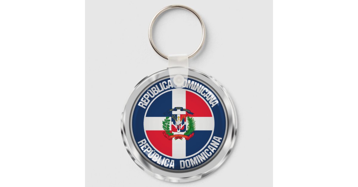 Dominican Republic Round Emblem Keychain | Zazzle