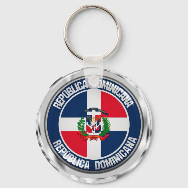 Dominican Republic Round Emblem Keychain | Zazzle