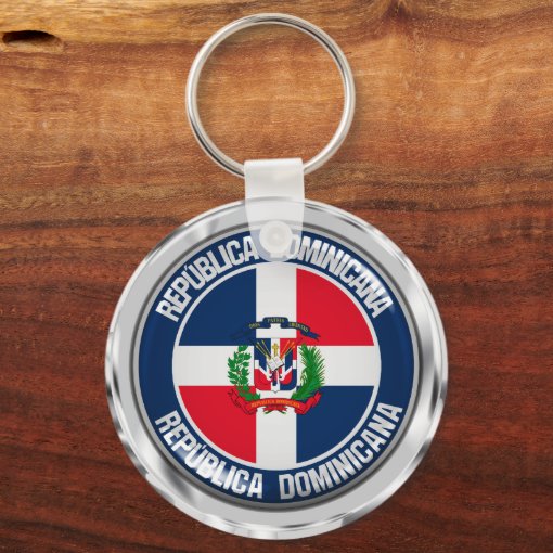 Dominican Republic Round Emblem Keychain | Zazzle