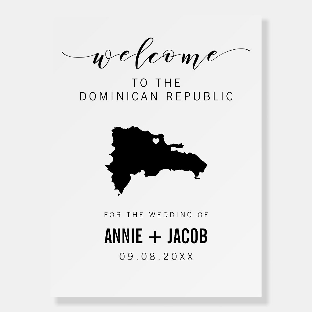Dominican Republic Wedding Welcome Sign, Foam Board | Zazzle