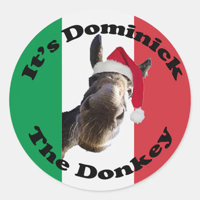 dominick the donkey classic round sticker | Zazzle