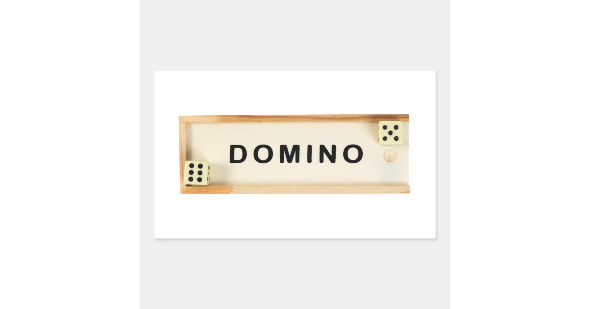 Domino box rectangular sticker | Zazzle