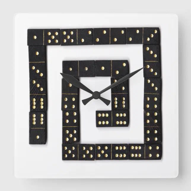 Domino Spiral Clock | Zazzle