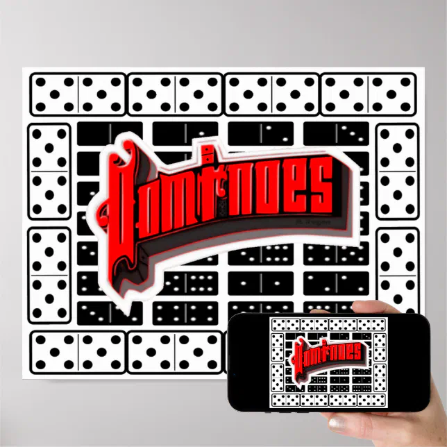 Dominoes Gaming Typography Decor Poster | Zazzle