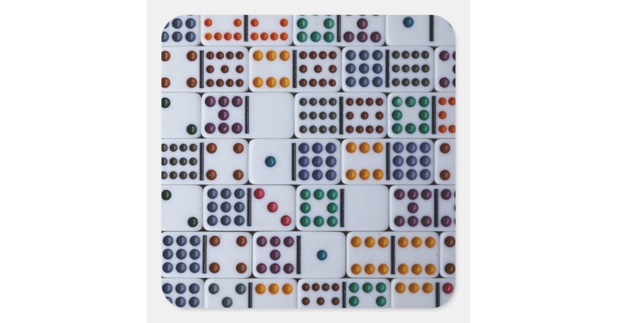 Dominos Numbers Game Square Sticker | Zazzle
