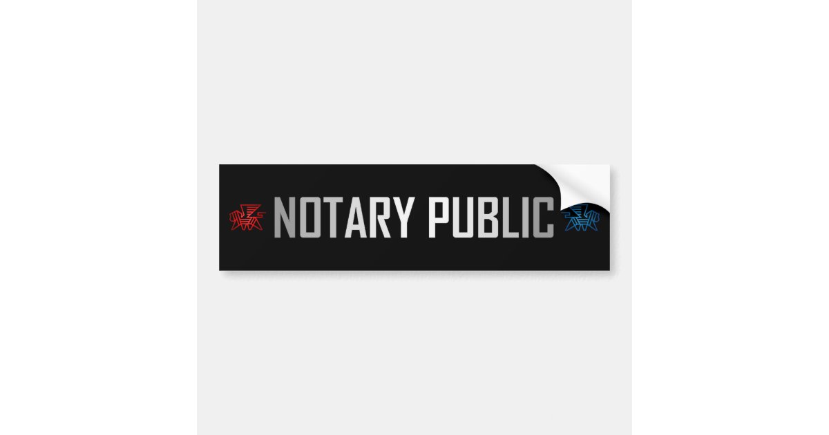 DomTopNotary Notary Public Bumper Sticker | Zazzle