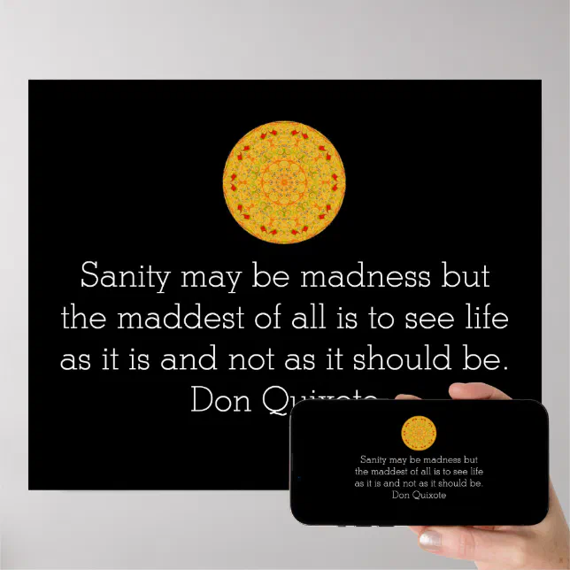 Don Quixote quote Inspirational Poster | Zazzle