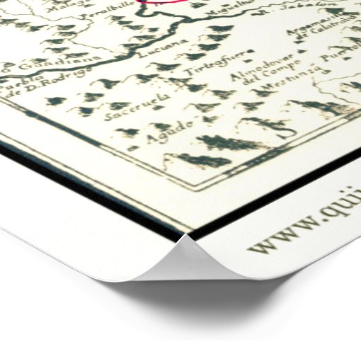 Don Quixote Route Map-Mapa de la Ruta del Quijote Poster | Zazzle