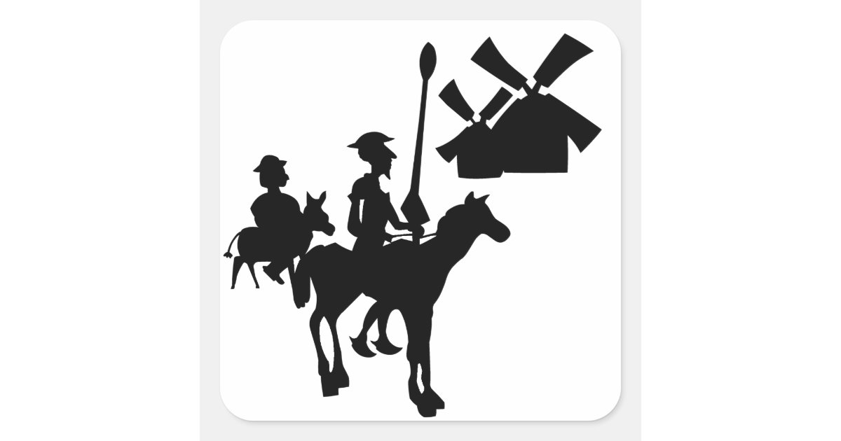 Don Quixote Square Sticker | Zazzle