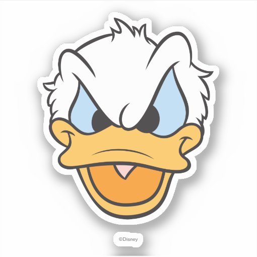 Donald Duck | Angry Face Closeup Sticker | Zazzle