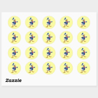 Donald Duck | Arm Up Classic Round Sticker | Zazzle