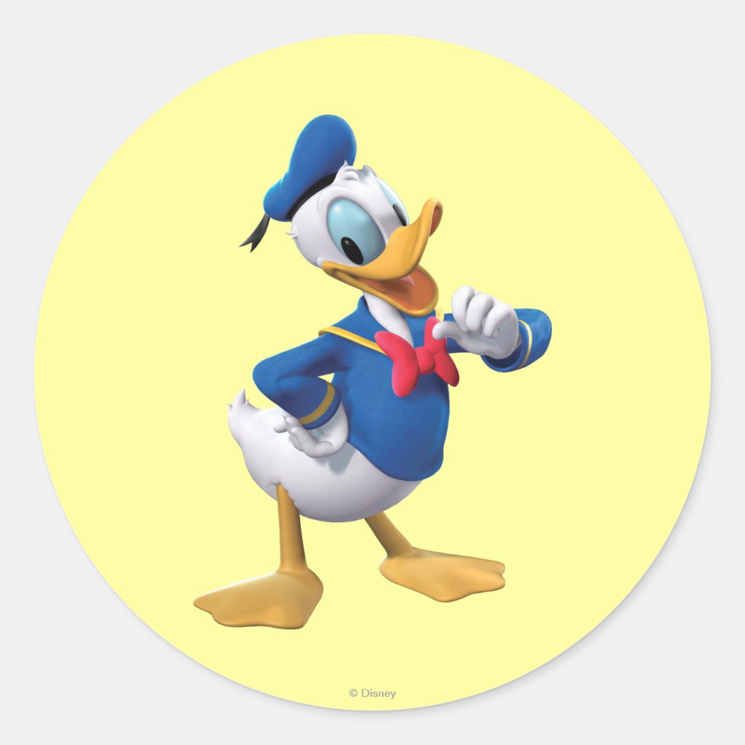 Donald Duck | Arm Up Classic Round Sticker | Zazzle