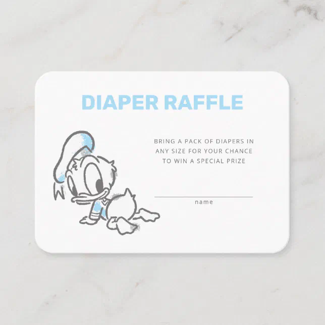 Donald Duck Baby Shower Diaper Raffle Insert Card | Zazzle