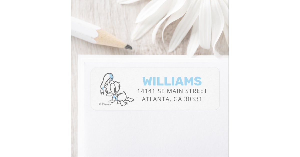 Donald Duck Baby Shower Label | Zazzle