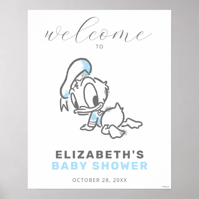 Donald Duck Baby Shower Welcome Sign | Zazzle
