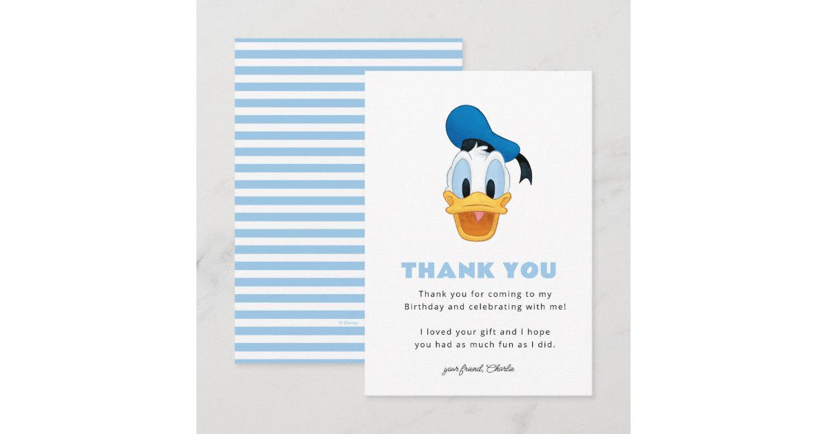 Donald Duck Birthday Thank You | Zazzle