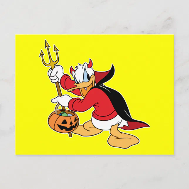 Donald Duck in Devil Costume Postcard | Zazzle