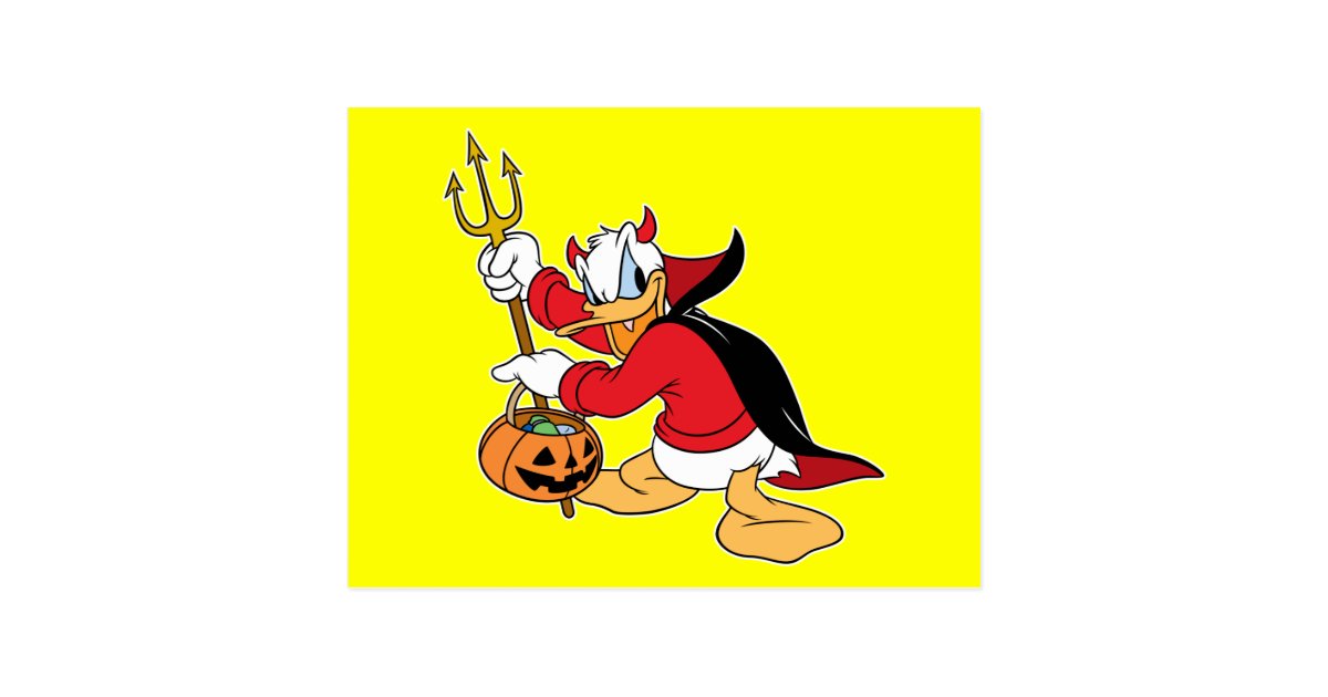 Donald Duck in Devil Costume Postcard | Zazzle.com