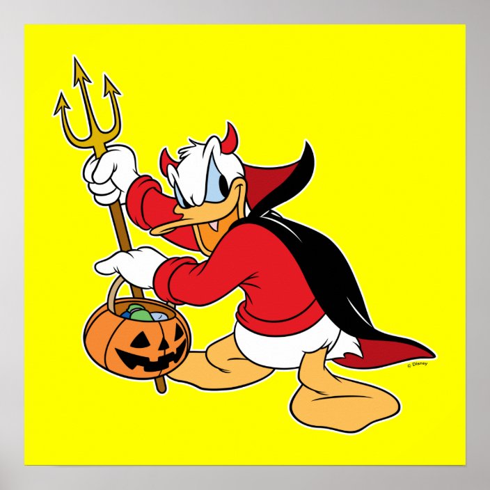 Donald Duck in Devil Costume Poster | Zazzle.com
