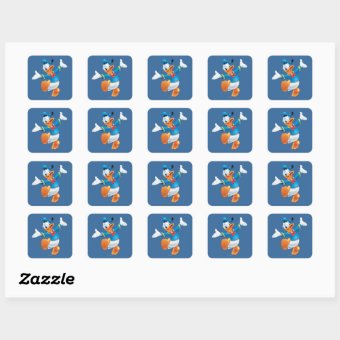 Donald Duck | Jumping Square Sticker | Zazzle