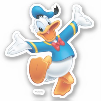 Donald Duck | Jumping Sticker | Zazzle