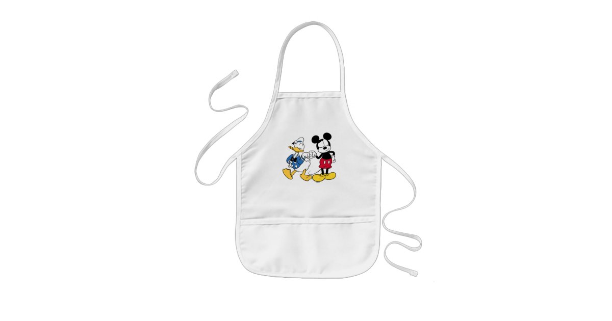 Donald Duck & Mickey Fist Bump Kids' Apron | Zazzle