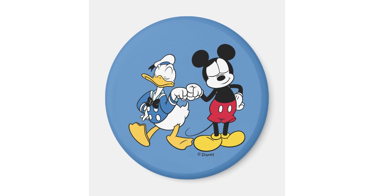 Donald Duck & Mickey Fist Bump Magnet | Zazzle