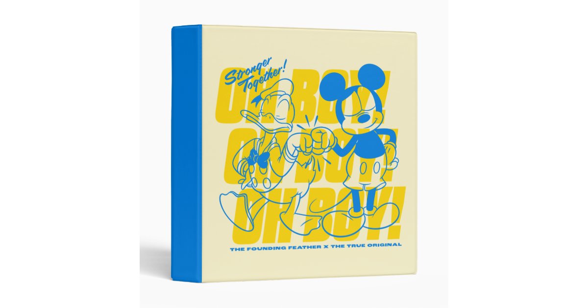 Donald Duck & Mickey Fist Bump Oh Boy! 3 Ring Binder | Zazzle