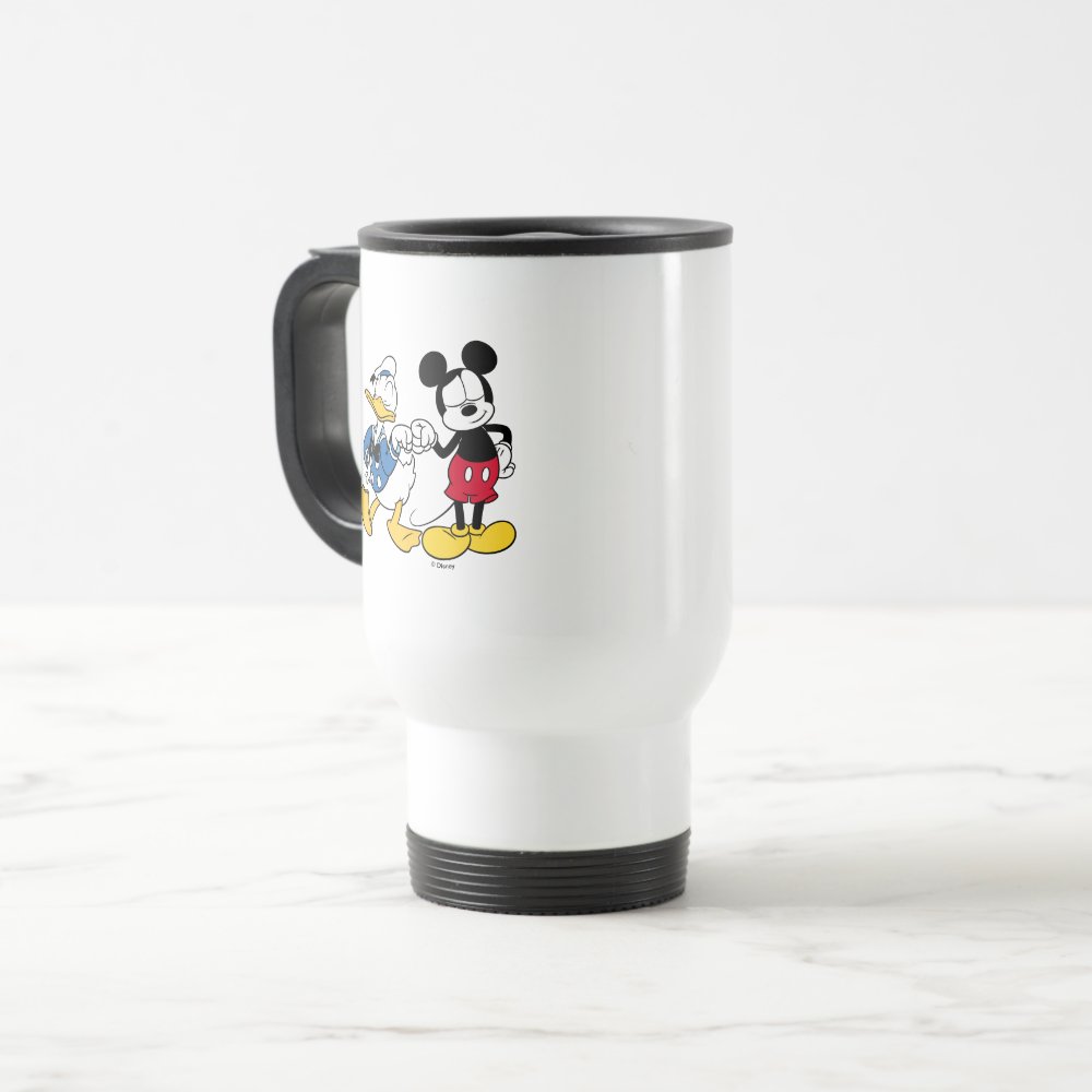 Donald Duck & Mickey Fist Bump Commuter Mug sold by Unfavorable ...
