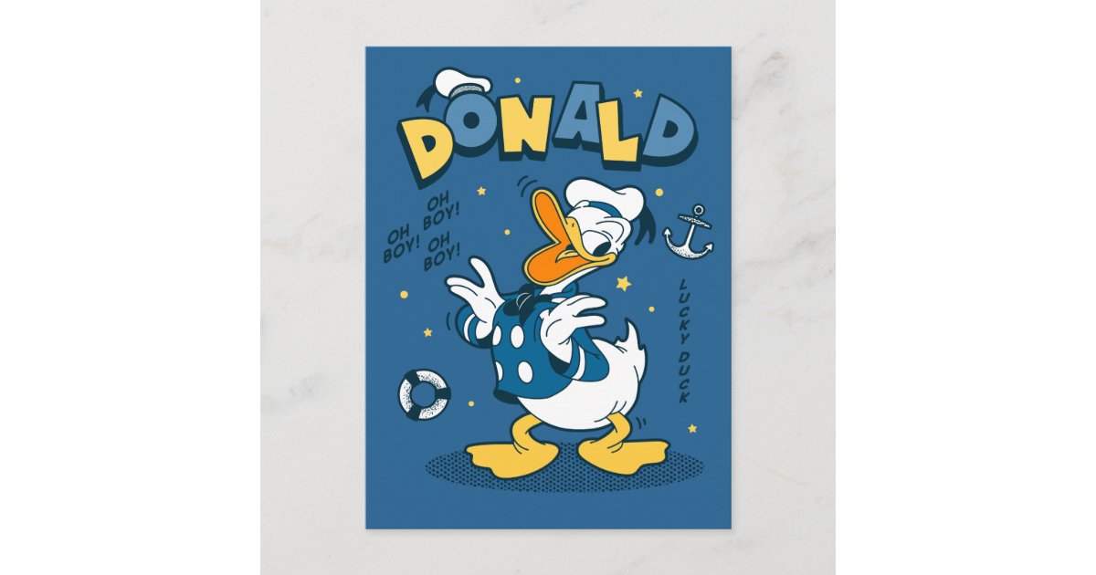 Donald Duck | Oh Boy! Oh Boy! Lucky Duck Postcard | Zazzle