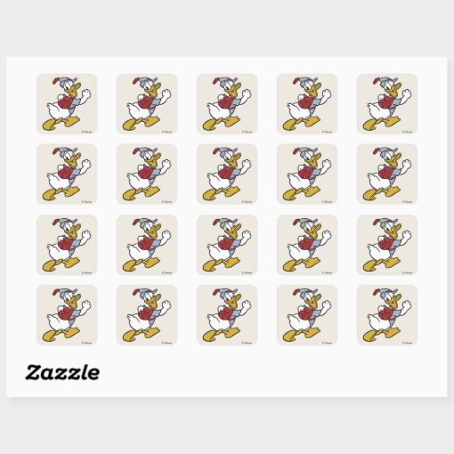 Donald Duck | Outdoor Donald Square Sticker | Zazzle