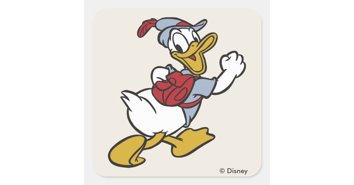 Donald Duck | Outdoor Donald Square Sticker | Zazzle