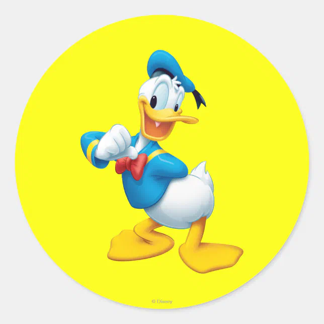 Donald Duck | Posing Classic Round Sticker | Zazzle