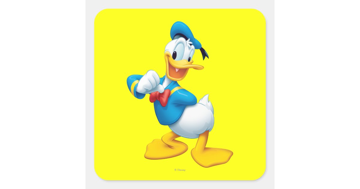 Donald Duck | Posing Square Sticker | Zazzle
