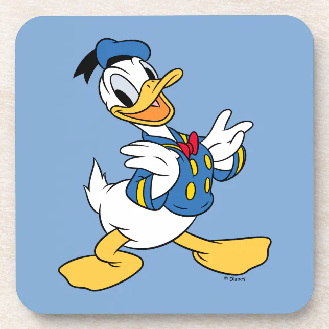 Donald Duck | Proud Pose Beverage Coaster | Zazzle