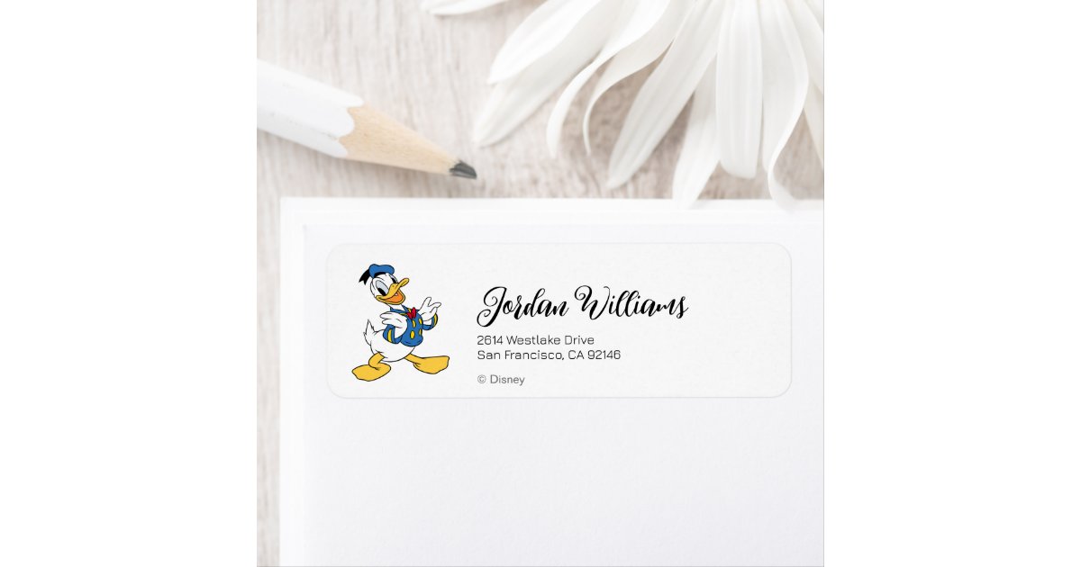 Donald Duck | Proud Pose Label | Zazzle