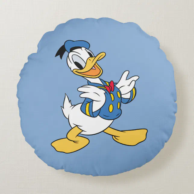 Donald Duck | Proud Pose Round Pillow | Zazzle
