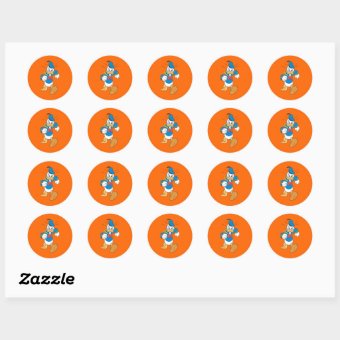 Donald Duck | Running Classic Round Sticker | Zazzle